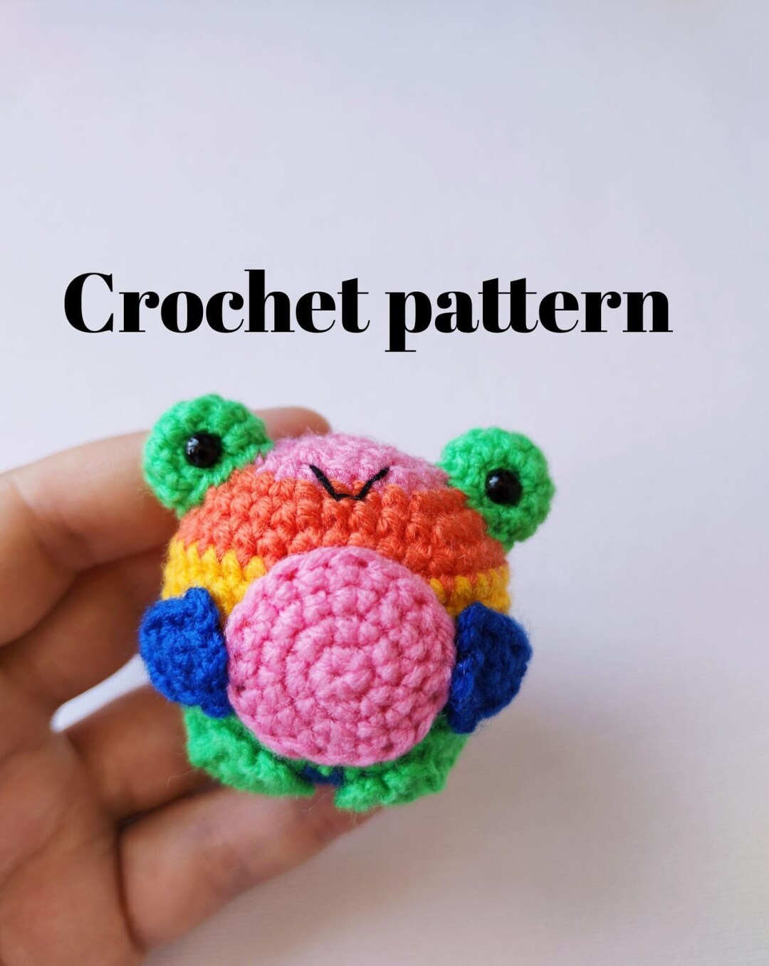 Crochet Rainbow Frog Pattern, Frog Plush, Crochet Frog, Amigurumi Frog ...