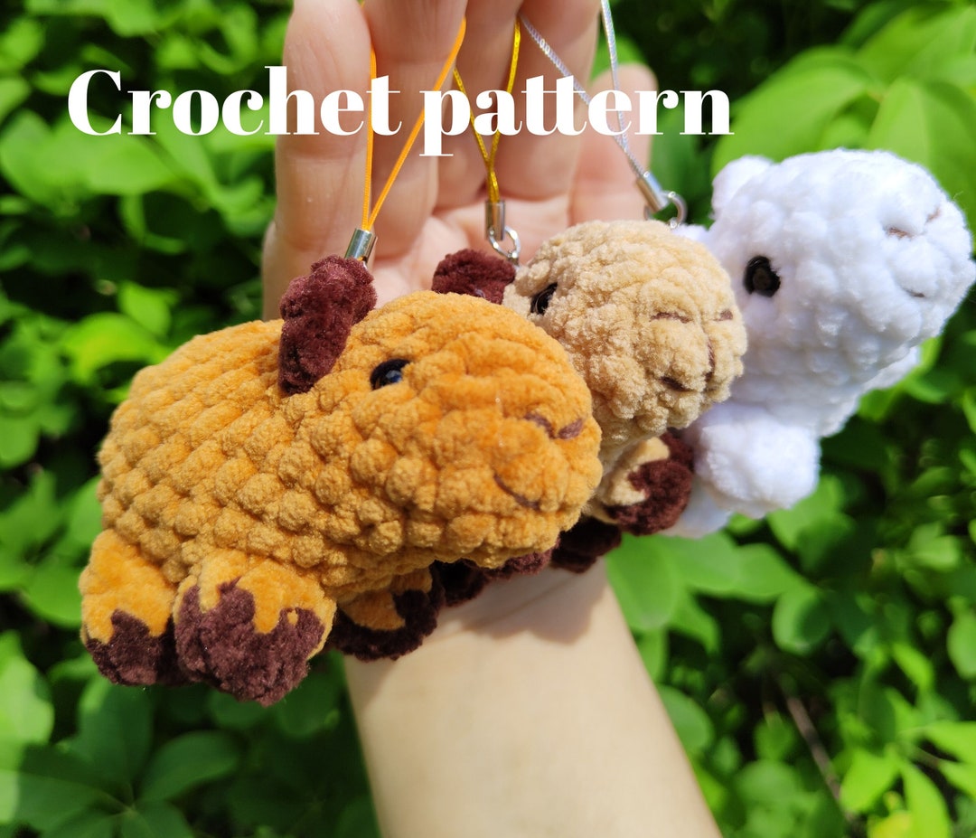 Crochet Capybara Keychain Pattern, Capybara Plush, Baby Capybara ...