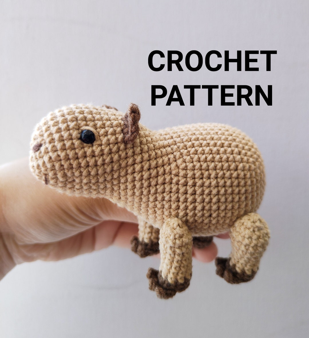 Crochet Capybara Pattern, Amigurumi Capybara Pattern, Crochet Capybara ...