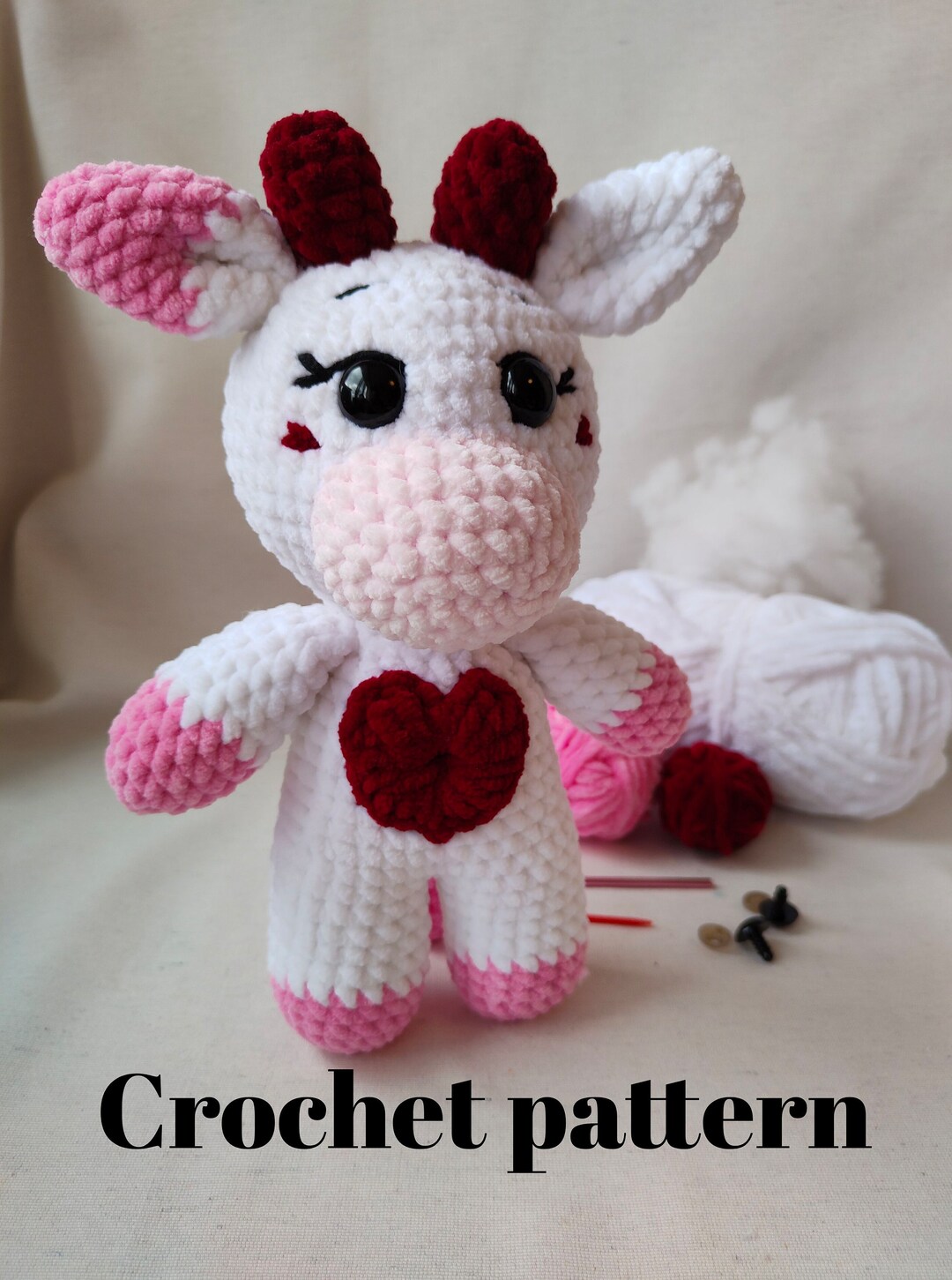 Crochet Cow Plush Pattern Pdf Chunky Cow Pattern - Etsy