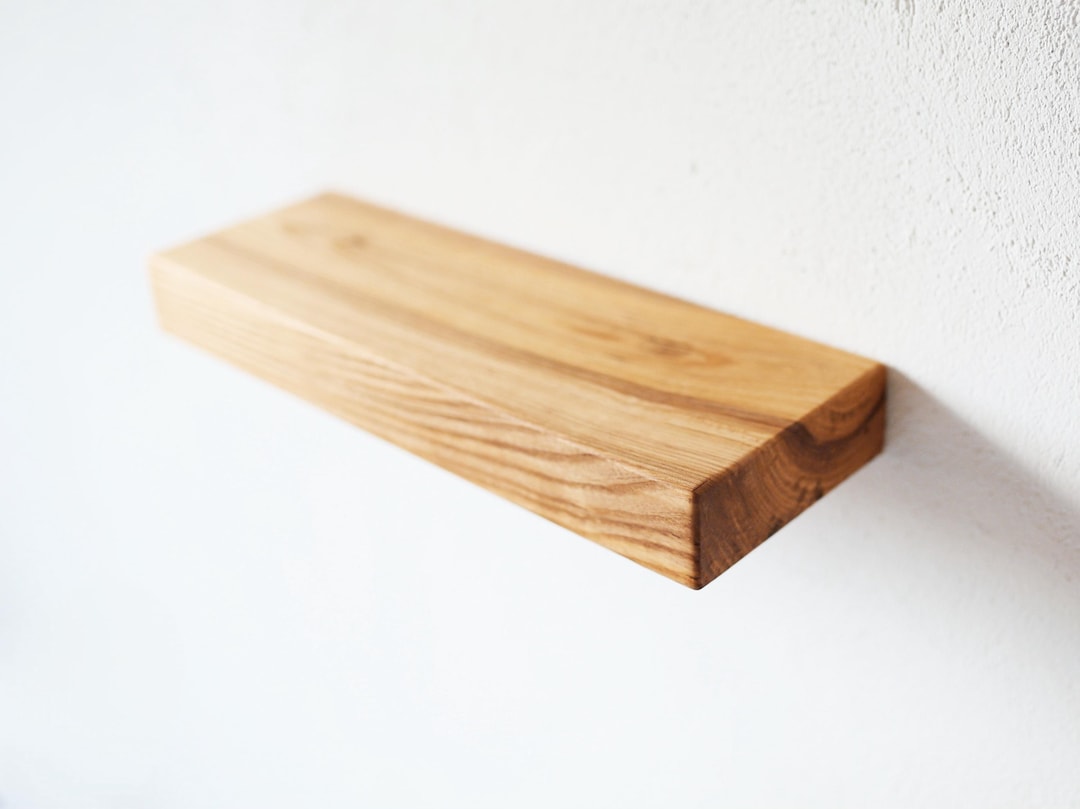 Floating Solid Wood Wall Shelf for Bathroom, Kitchen or Entryway ...