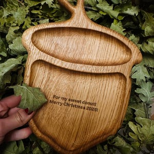 Acorn Shaped Wooden Plate, Living Room Decor, Wood Snack Plate ...