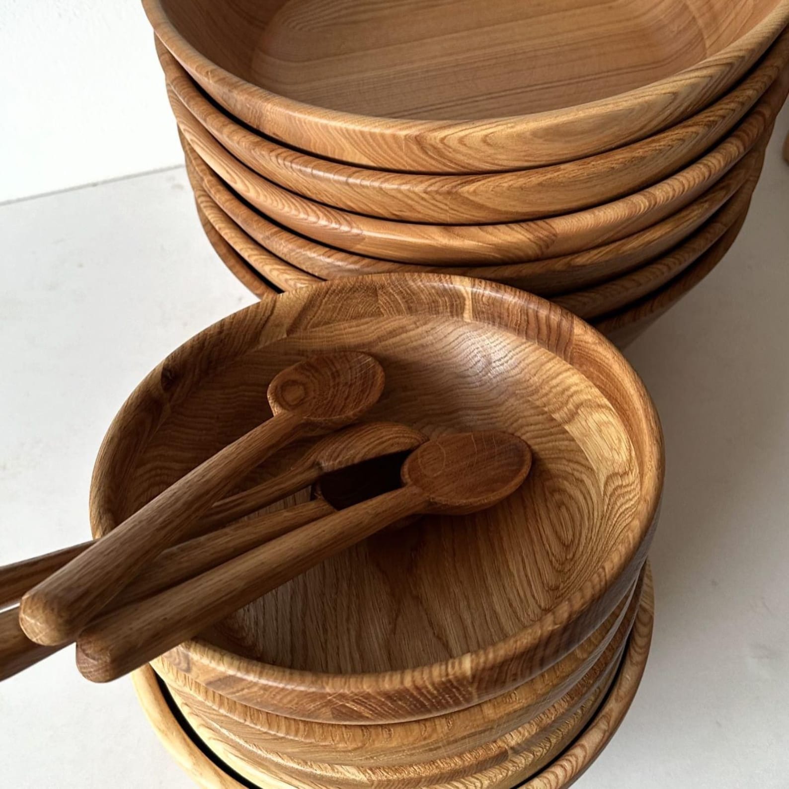 Rustic Wooden Spoons for Cooking or Serving, Handmade Oak Utensils for ...