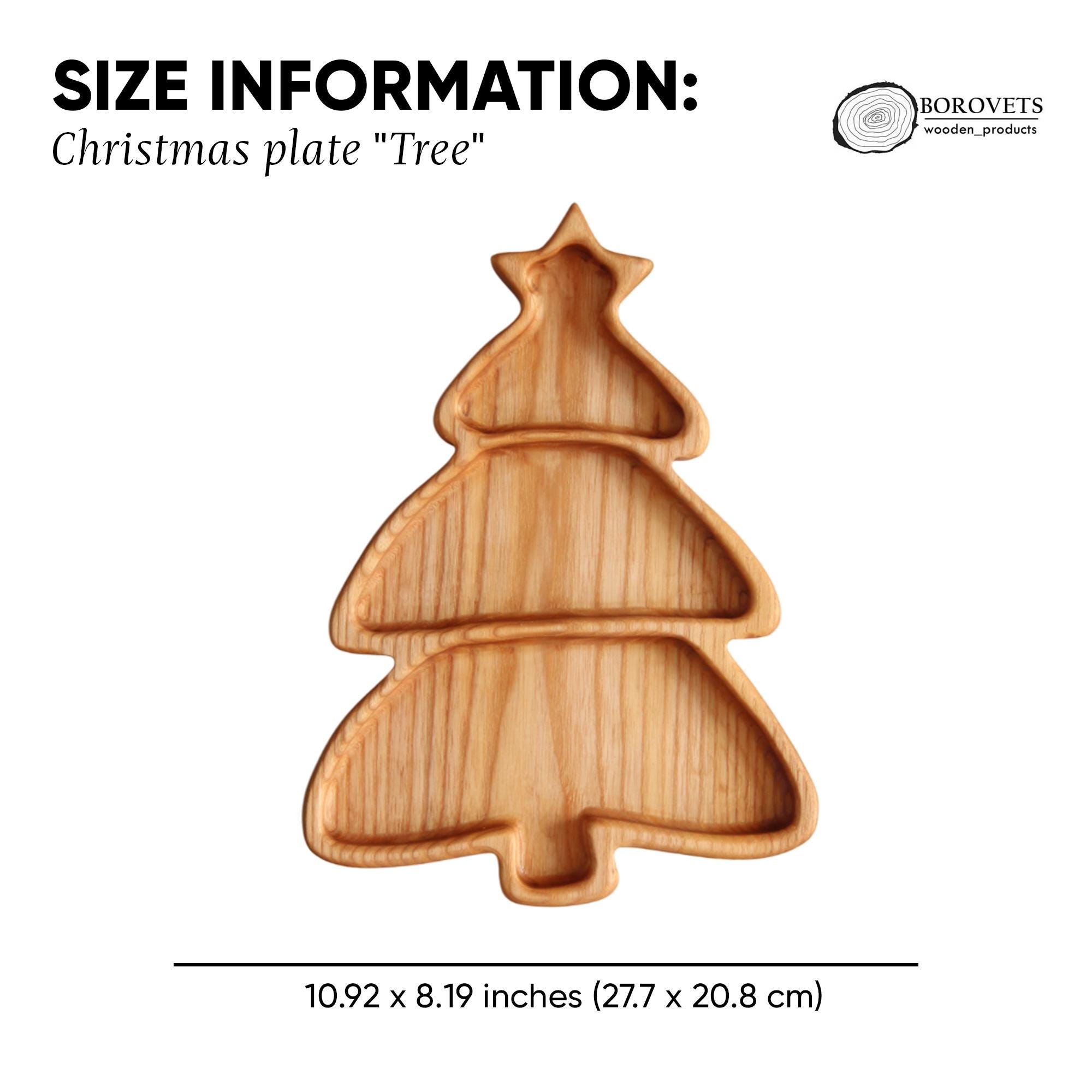 Christmas Tree Shaped Wooden Serving Plate, Holiday Serving Board ...