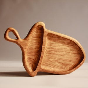 Acorn Shaped Wooden Plate, Living Room Decor, Wood Snack Plate ...