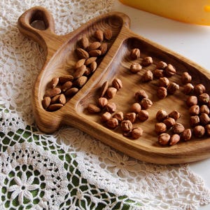 Acorn Shaped Wooden Plate, Living Room Decor, Wood Snack Plate ...