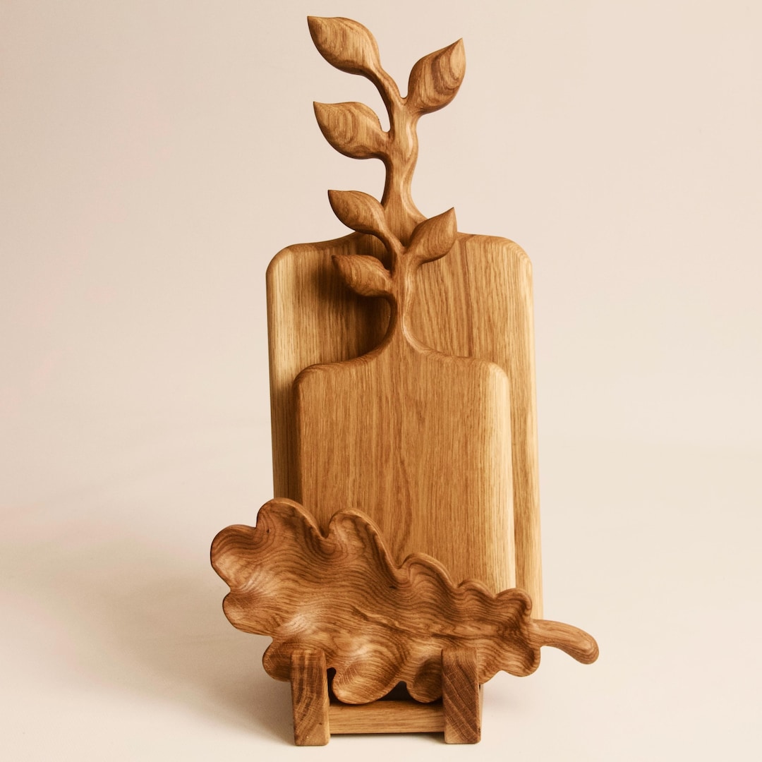 Unique Design Serving Boards Set of 3 for Snacks, Serving Food, Black ...