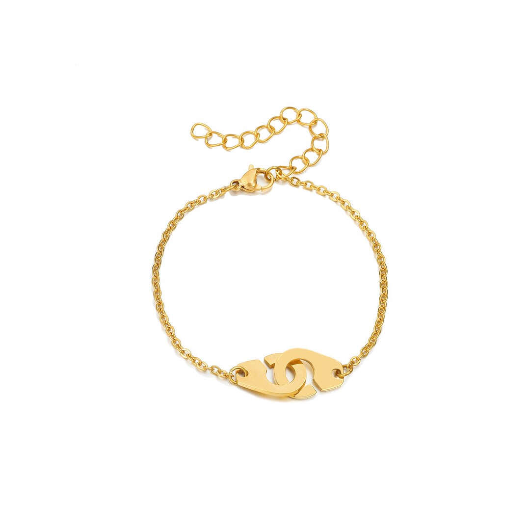 Bracelet Handcuffs in Stainless Steel French Creation in - Etsy