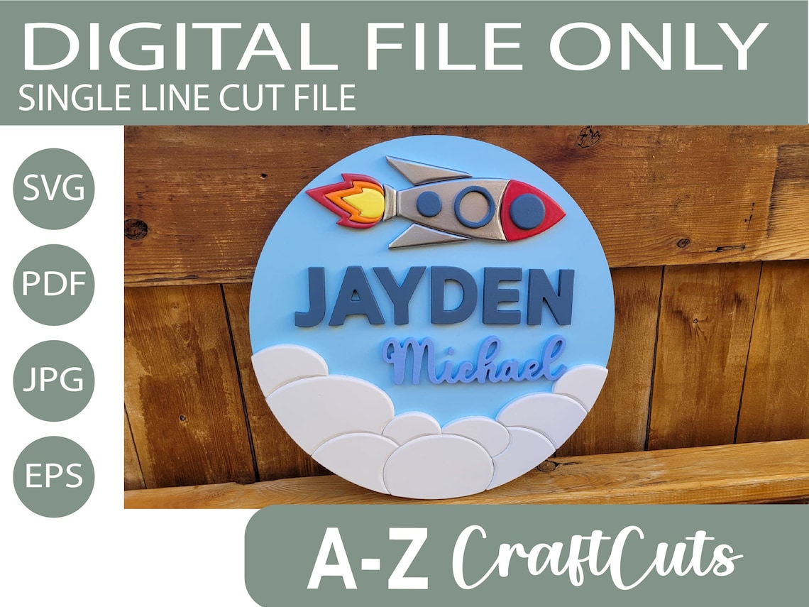 Rocket Ship Svg - Nursery Sign SVG - Cut File - Instant Download ...
