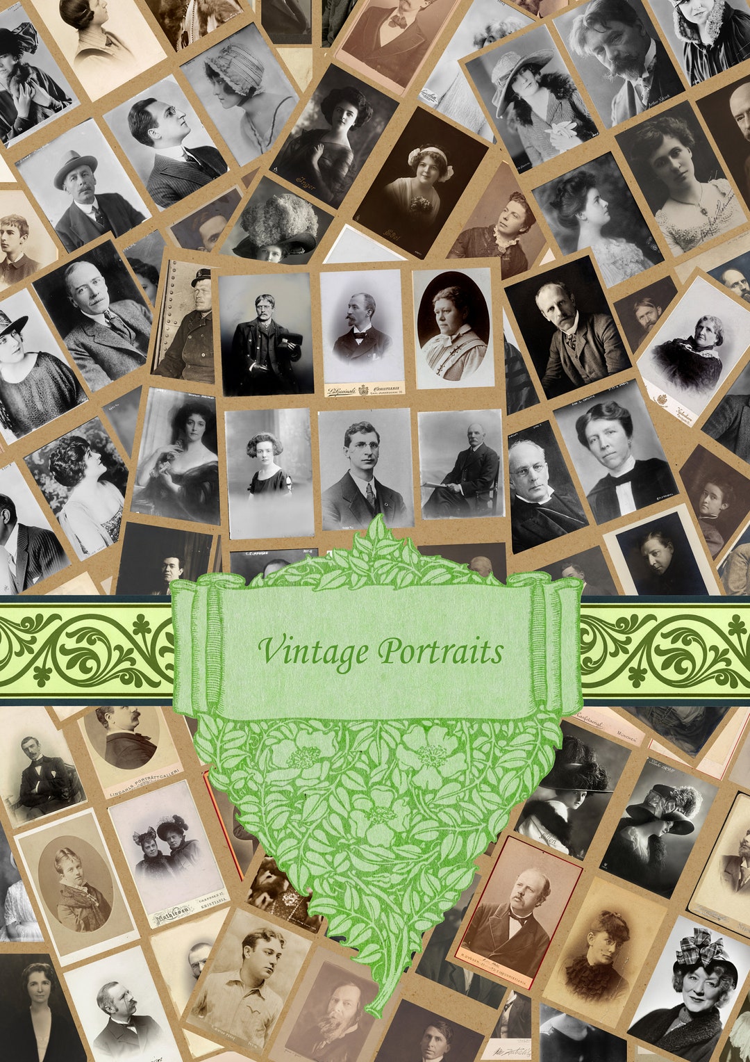 Vintage Portraits, Printable Vintage Ephemera, 20 Downloadable Pages ...