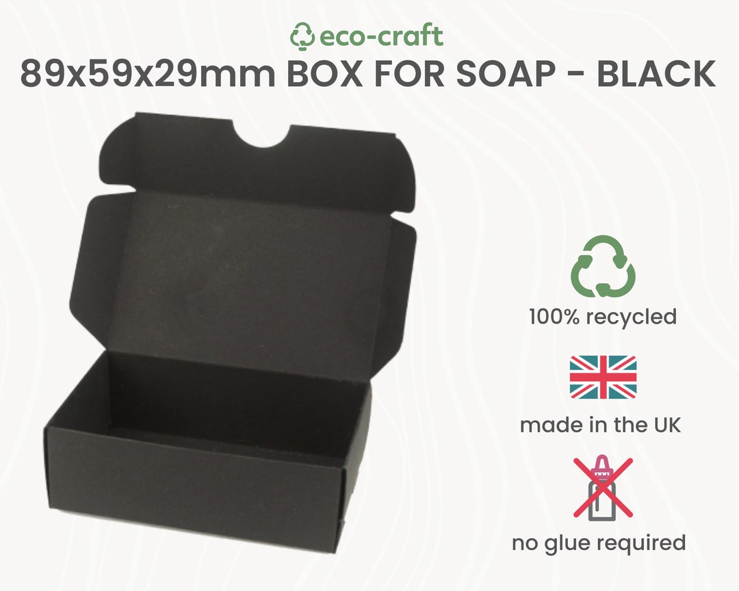 100% Recycled Small Gift Box BLACK. Pack of 1/10/100 9x6x3cm Small ...