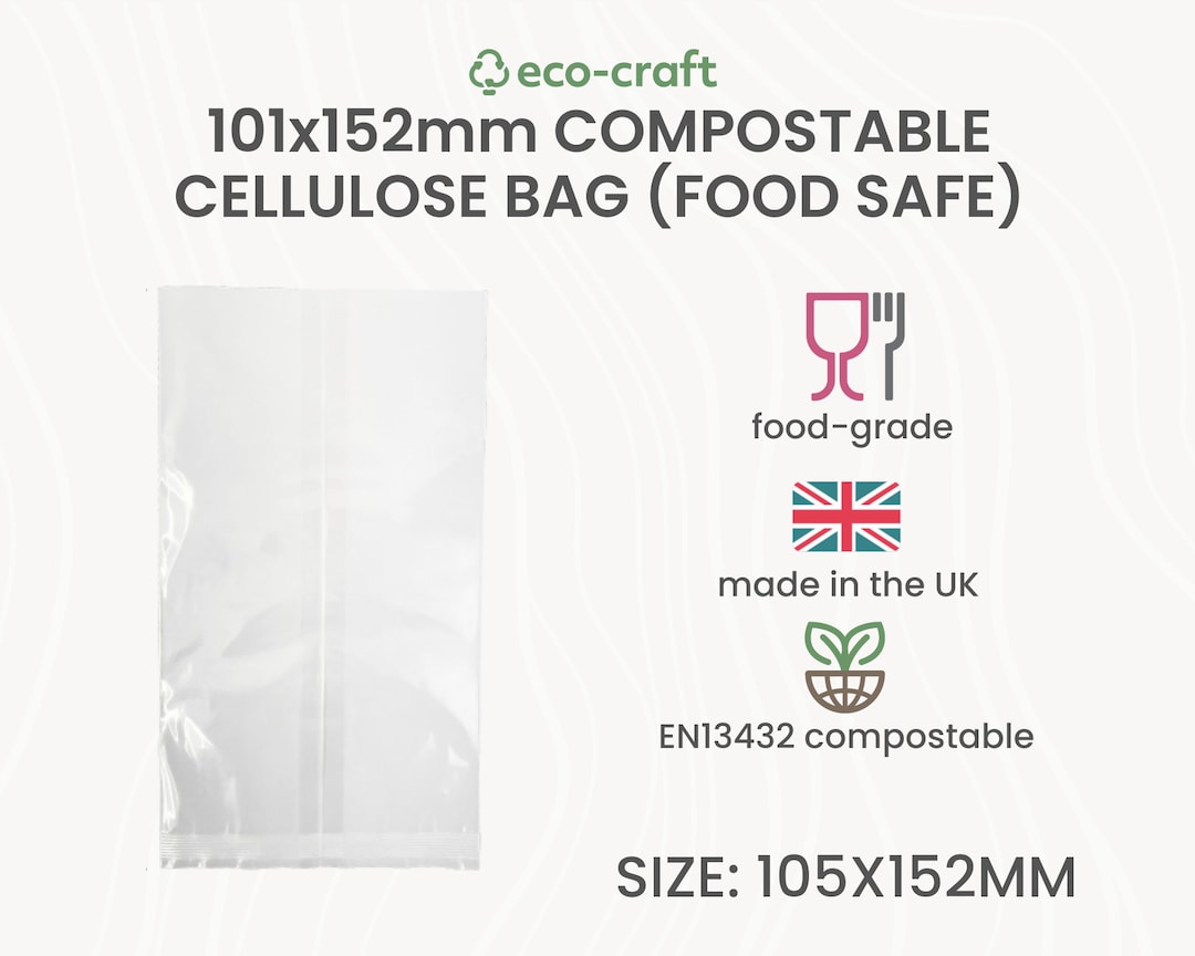 Compostable Cellulose Food Packaging 101x152mm Bags for Coffee, Dog ...
