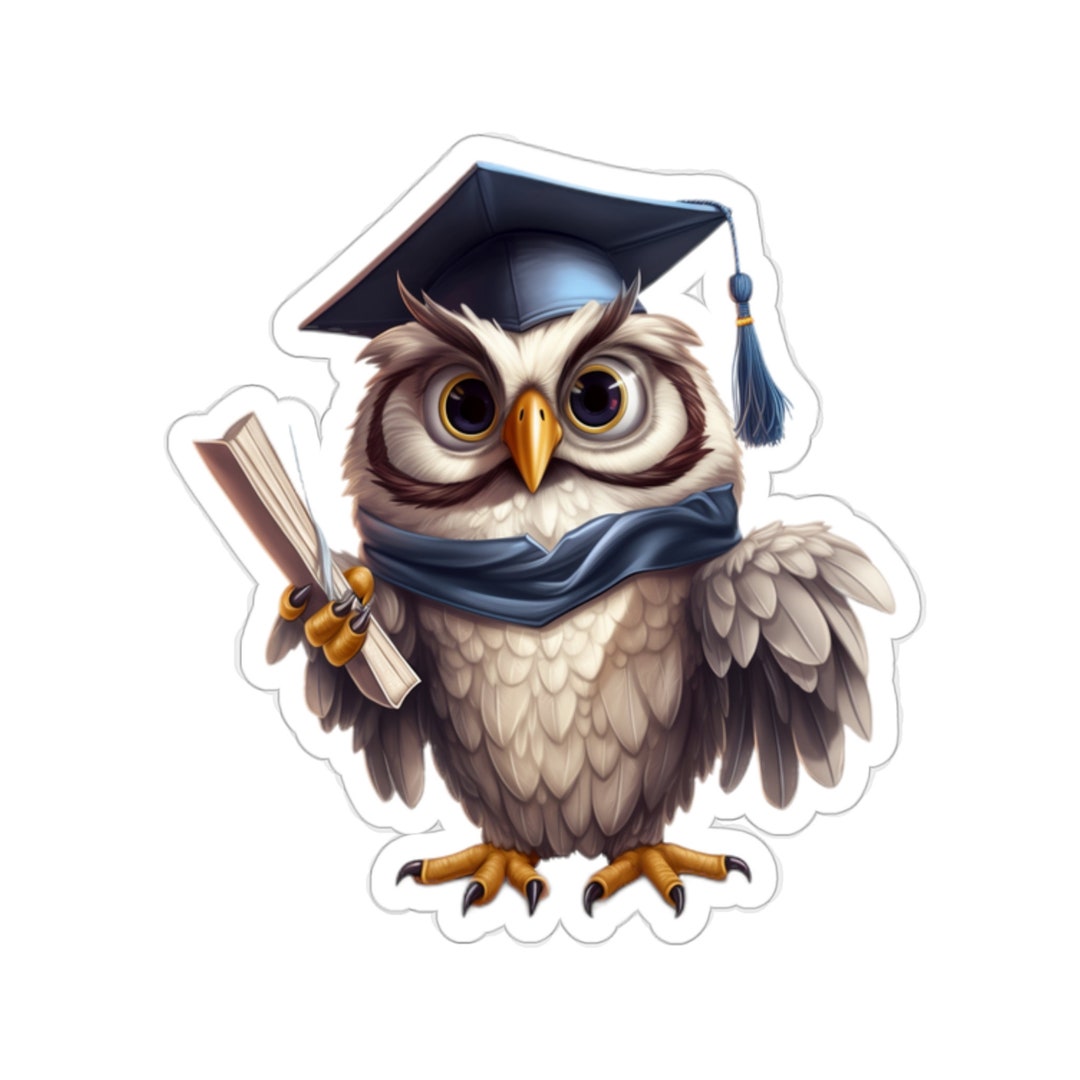 Graduation Owl Vinyl Sticker - Etsy