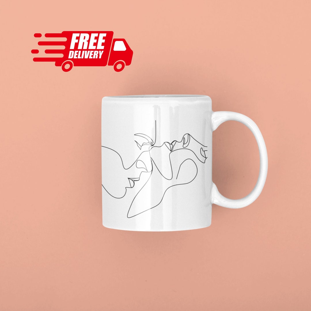 Line Art Mug, Line Drawing, Wedding Gift, Mug for Him or Her, Couple ...