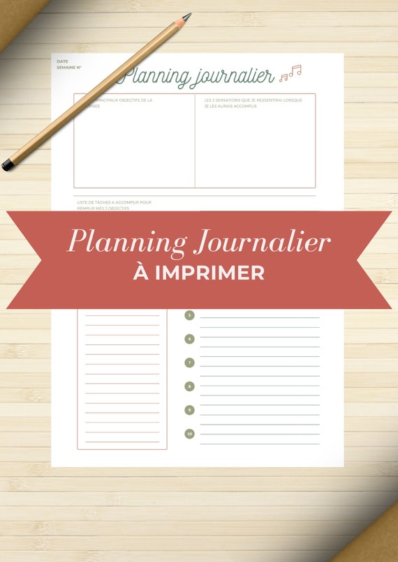 Planning Journalier à Imprimer // Productivité // | Etsy