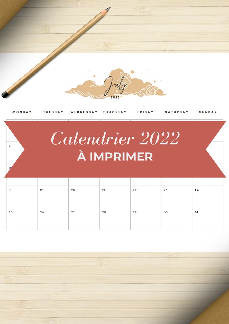 Printable Monthly Calendar // 12 Pdf Pages // Planner 2022 ...
