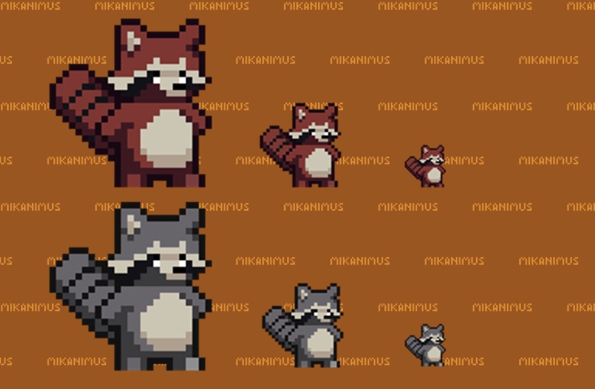 Animated Twitch Alert Pixel Art raccoon - Etsy
