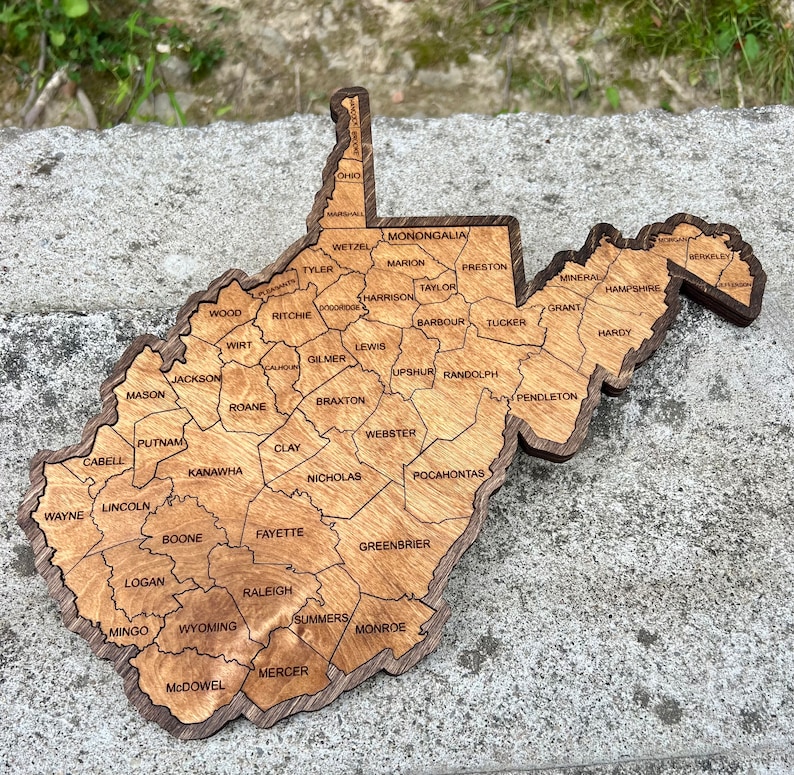 West Virginia Puzzle Wooden Puzzle Almost Heaven West - Etsy