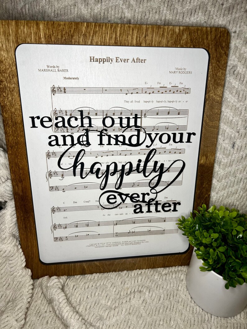 Sheet Music Wall Decor Laser Engraved Sheet Music Disney - Etsy