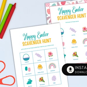 Easter Activity Printable Set: Games, Coloring, Scavenger Hunt (PDF ...