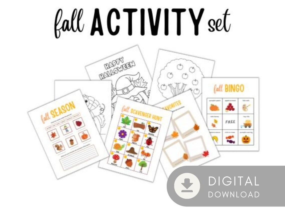 Instant Download: Printable Fall Activity Pages for Kids - Etsy