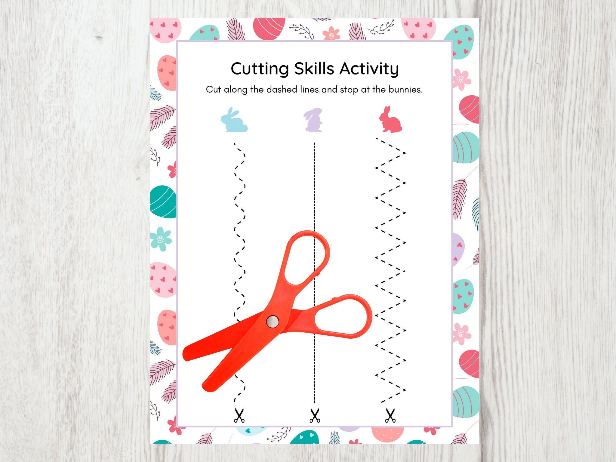 Printable Kids Easter Preschool Cutting Worksheets, Preschool Activity ...