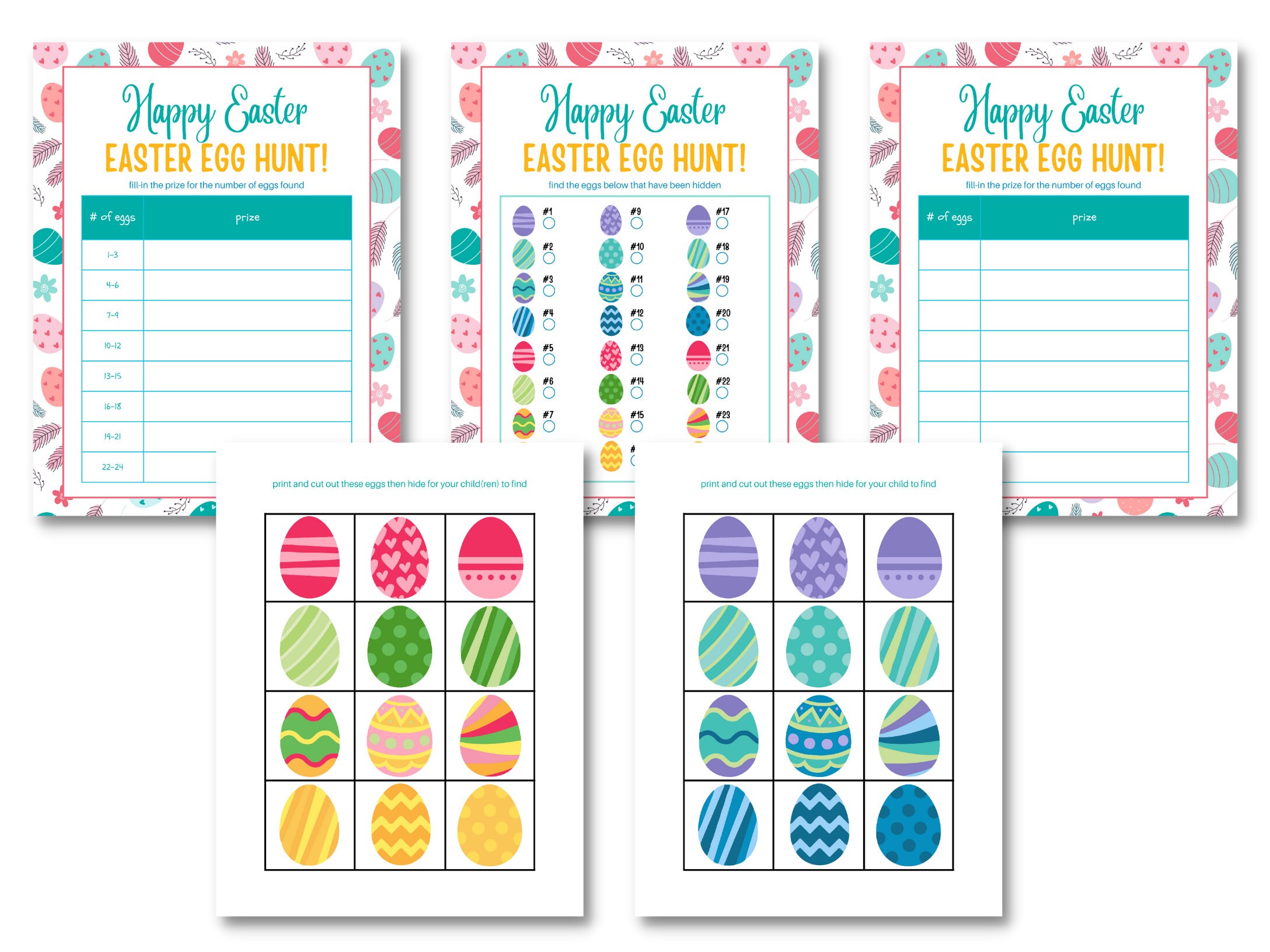 Printable Easter Egg Hunt for Kids: Easter Preschool Activity, Egg Find ...