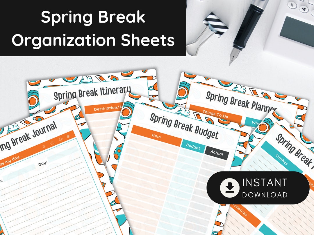 Printable Spring Break Family Travel Planner, Travel Budget Planner ...