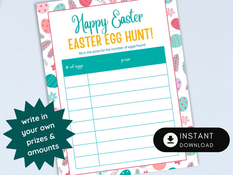 Printable Easter Egg Hunt for Kids: Easter Preschool Activity, Egg Find ...
