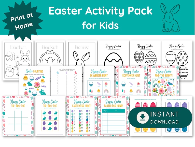 Printable Easter Activity Non-candy Gift for Kids: Easter Preschool ...
