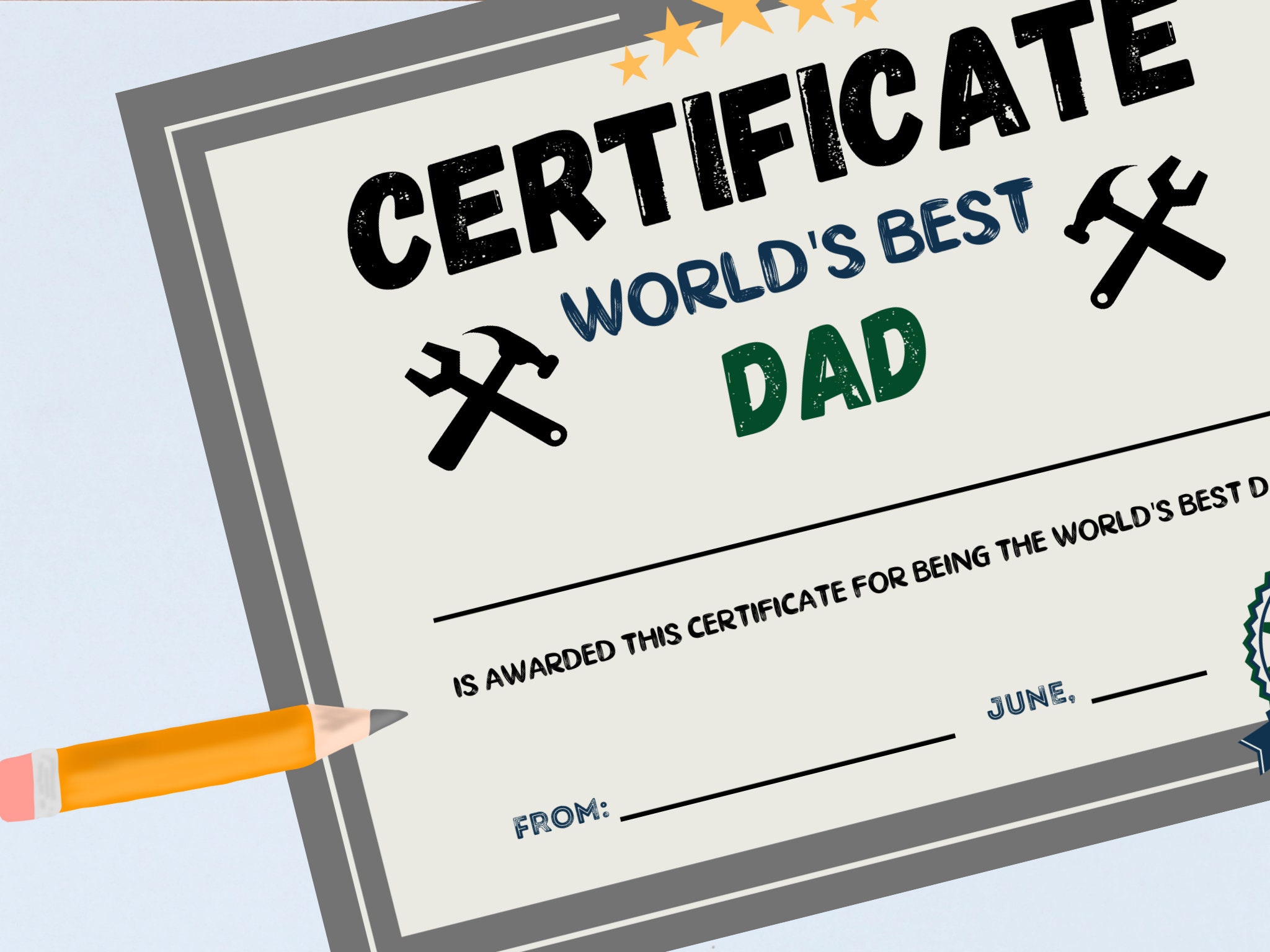 Best Dad Father's Day Certificate Sheet for Kids to Give to Fathers ...