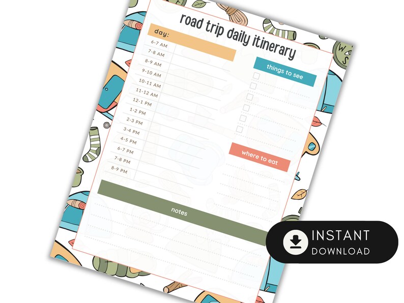 Printable Road Trip Family Travel Planner, Travel Budget Planner ...
