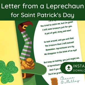 Printable Leprechaun Trap Letter to Kids, Leprechaun Trap Letter, St ...