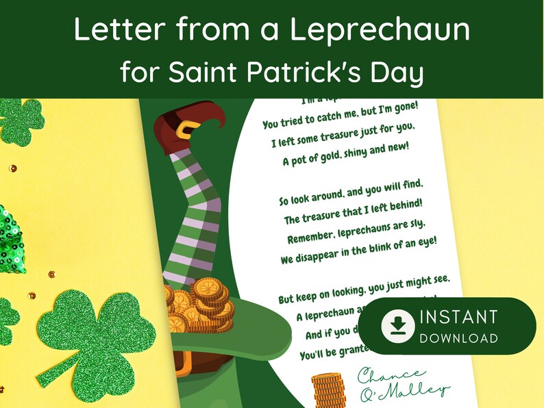 Printable Leprechaun Trap Letter to Kids, Leprechaun Trap Letter, St ...