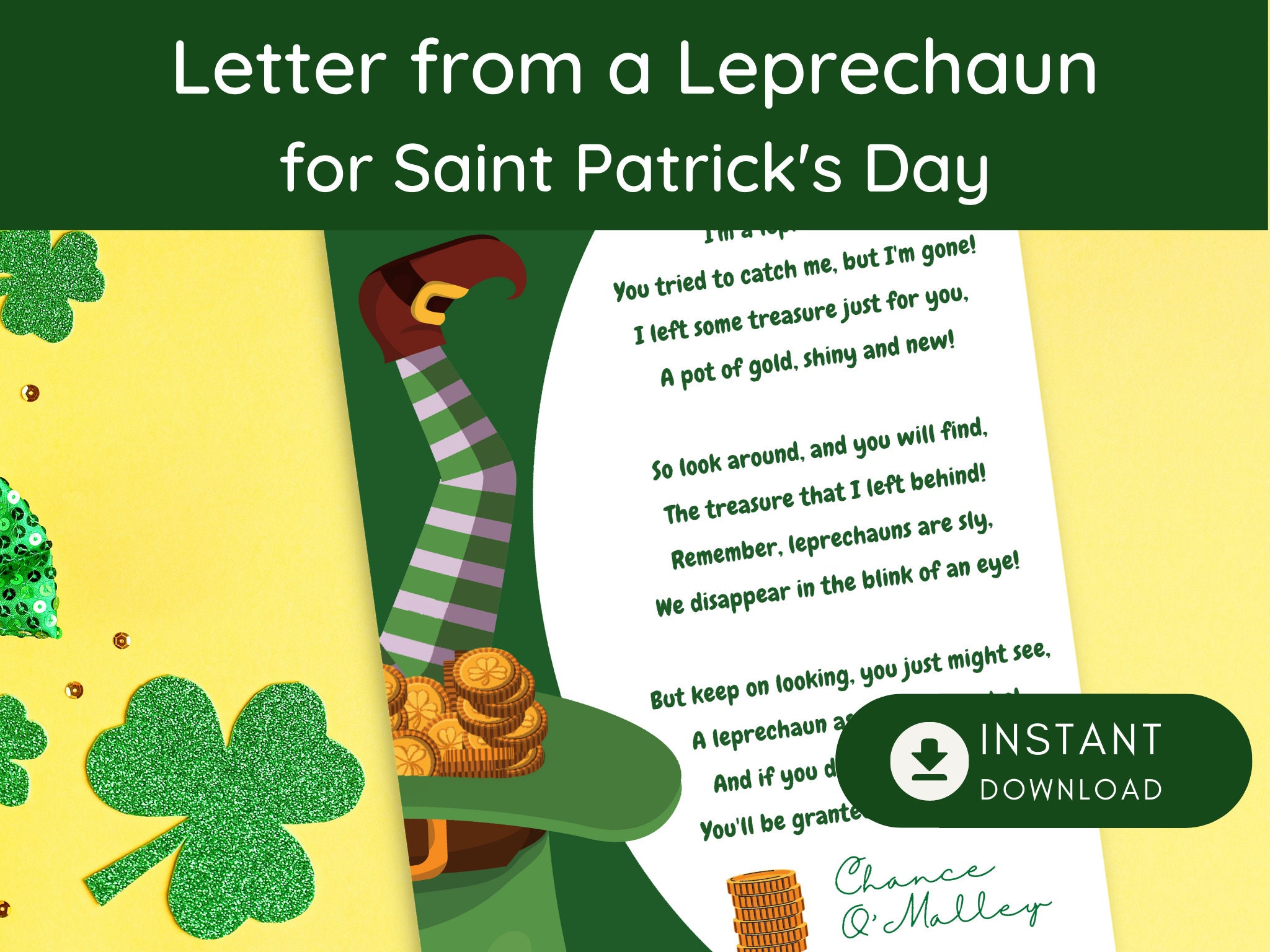 Printable Leprechaun Trap Letter to Kids, Leprechaun Trap Letter, St ...