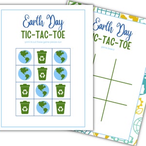 Printable Earth Day Tic Tac Toe Activity for Kids: Earth Day Preschool ...