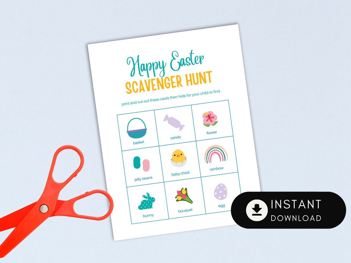 Printable Easter Scavenger Hunt for Kids: Easter Preschool Activity ...
