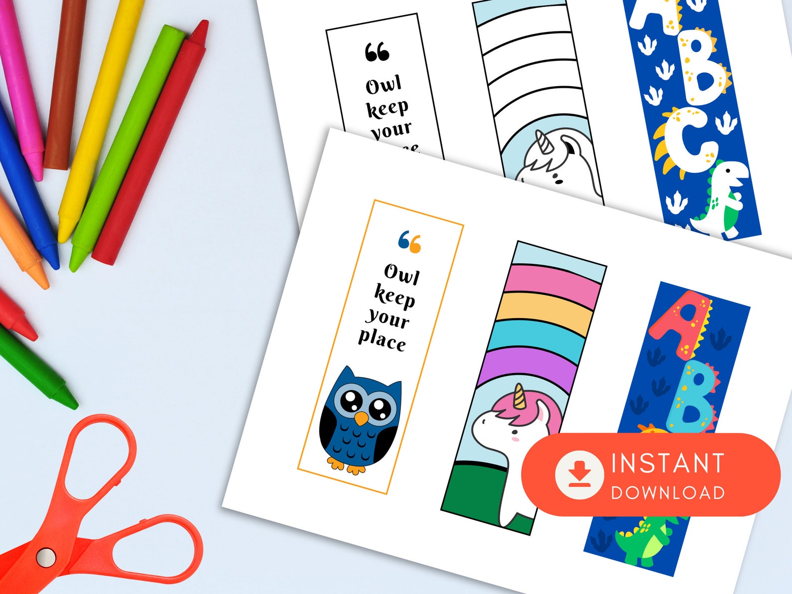 Printable Kids Coloring Bookmarks, Classroom Reading Day, Instant ...