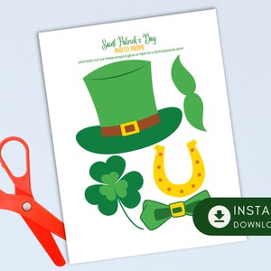 St. Patrick's Day Photo Props, Printable Photo Booth Props, Holiday ...