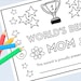 Best Mom Mother's Day Certificate Coloring Activity Sheet for Kids to ...