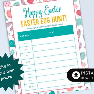 Printable Easter Egg Hunt for Kids: Easter Preschool Activity, Egg Find ...