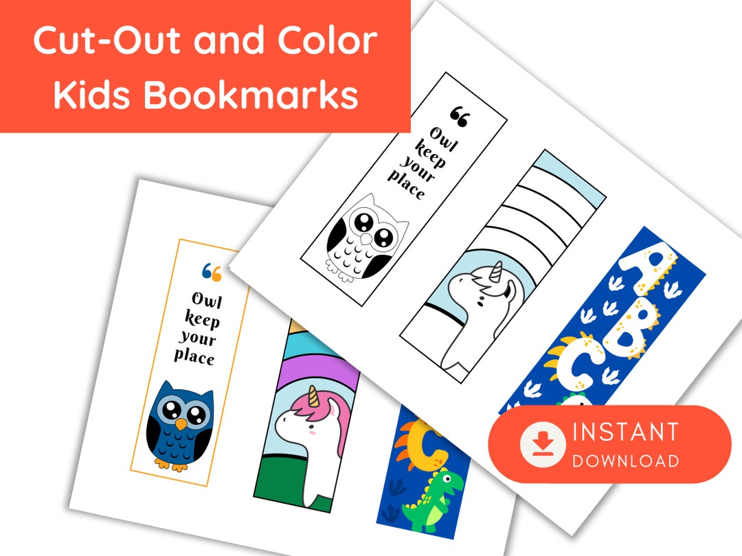 Printable Kids Coloring Bookmarks, Classroom Reading Day, Instant ...