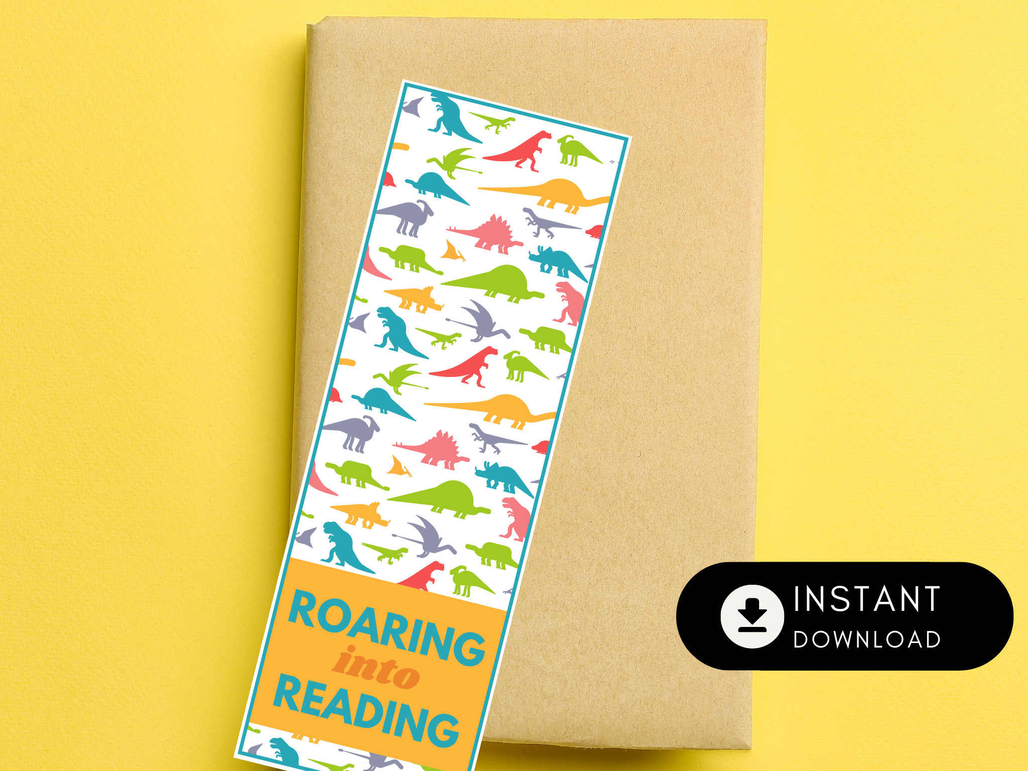 Printable Kids Dinosaur Bookmarks, Classroom Reading Day, Instant ...