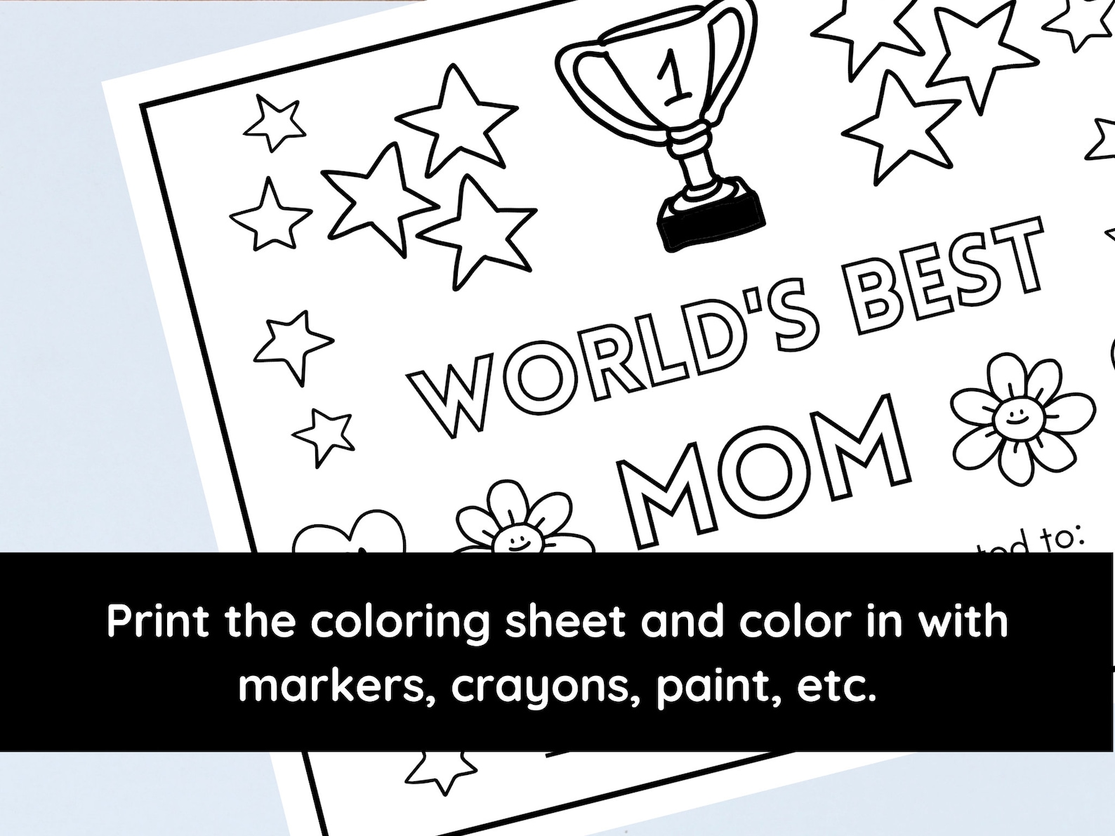 Best Mom Mother's Day Certificate Coloring Activity Sheet for Kids to ...