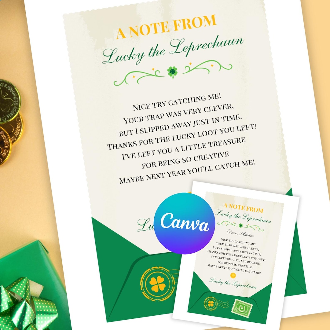 Leprechaun Trap Escape Letter Printable | Leprechaun Letter From Lucky ...