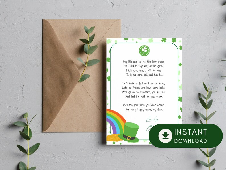 Printable Letter From a Leprechaun, Leprechaun Trap Letter, St Paddy's ...