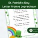 Printable Letter From a Leprechaun, Leprechaun Trap Letter, St Paddy's ...