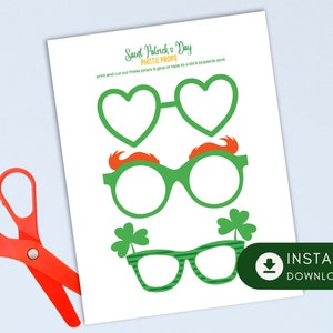 St. Patrick's Day Photo Props, Printable Photo Booth Props, Holiday ...