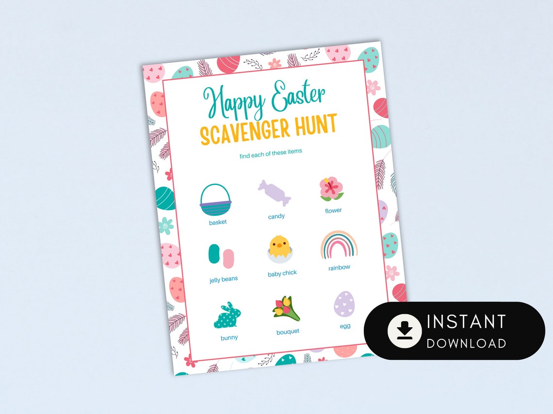 Printable Easter Scavenger Hunt for Kids: Easter Preschool Activity ...