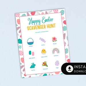 Printable Easter Scavenger Hunt for Kids: Easter Preschool Activity ...